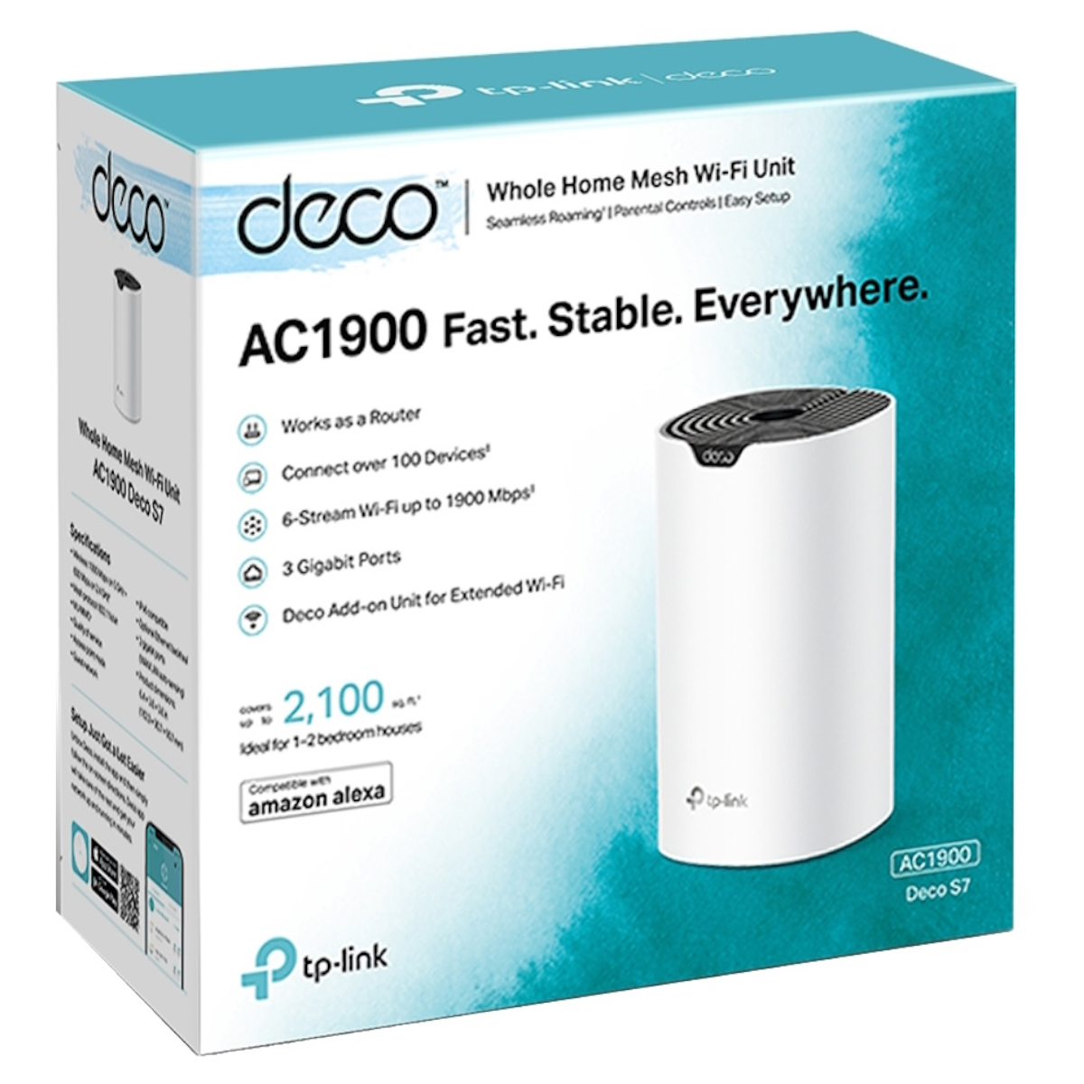 W. TP-LINK ROUTER DECO S7 AC1900 WIRELESS DUAL-BAND 600MBPS (1 PACK ...